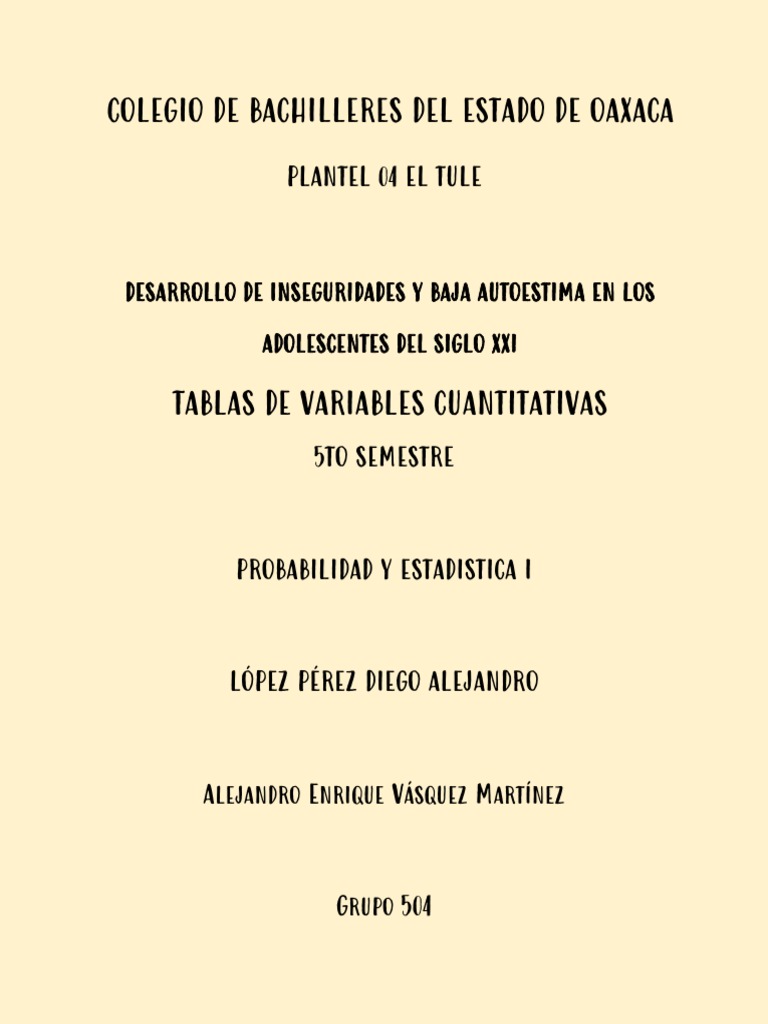 Proyecto Tablas de Series de Frecuencias Diego Alejandro López Pérez 504 | PDF