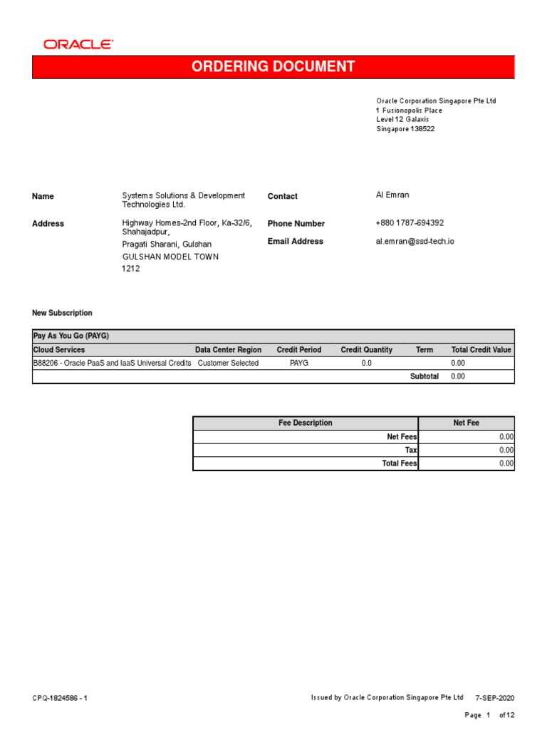 Oracle Cloud Services Pricing | PDF | Cloud Computing | Oracle Corporation