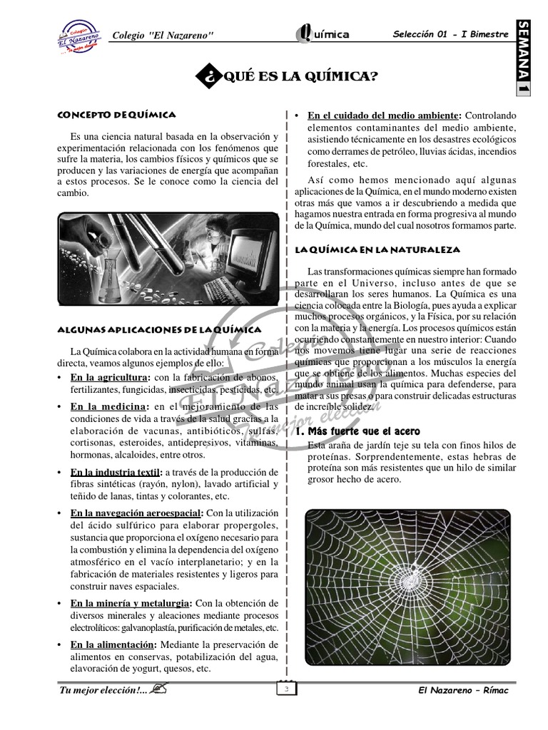QMC Sel 01 Bim 01 v.22 Sema 01-10 | PDF | Núcleo atómico | Átomos