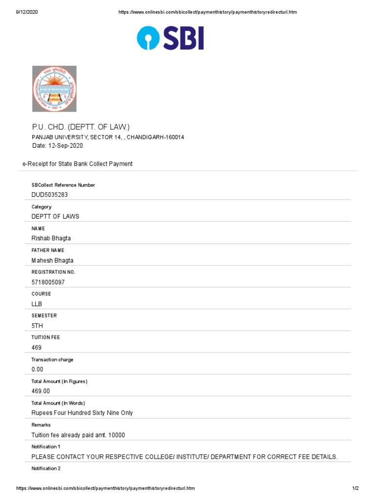 Department Charge 1st Installment | PDF