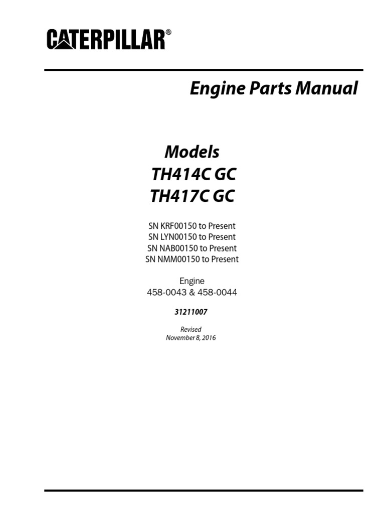 Engine PartsTH414C GC, TH417C GC 4.4 Engine - CAT - Parts Nov2016 | PDF ...