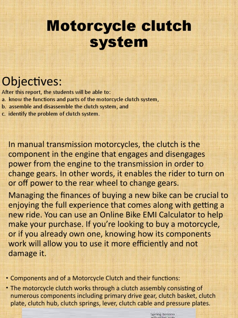 Motorcycle Clutch System | PDF | Clutch | Equipment