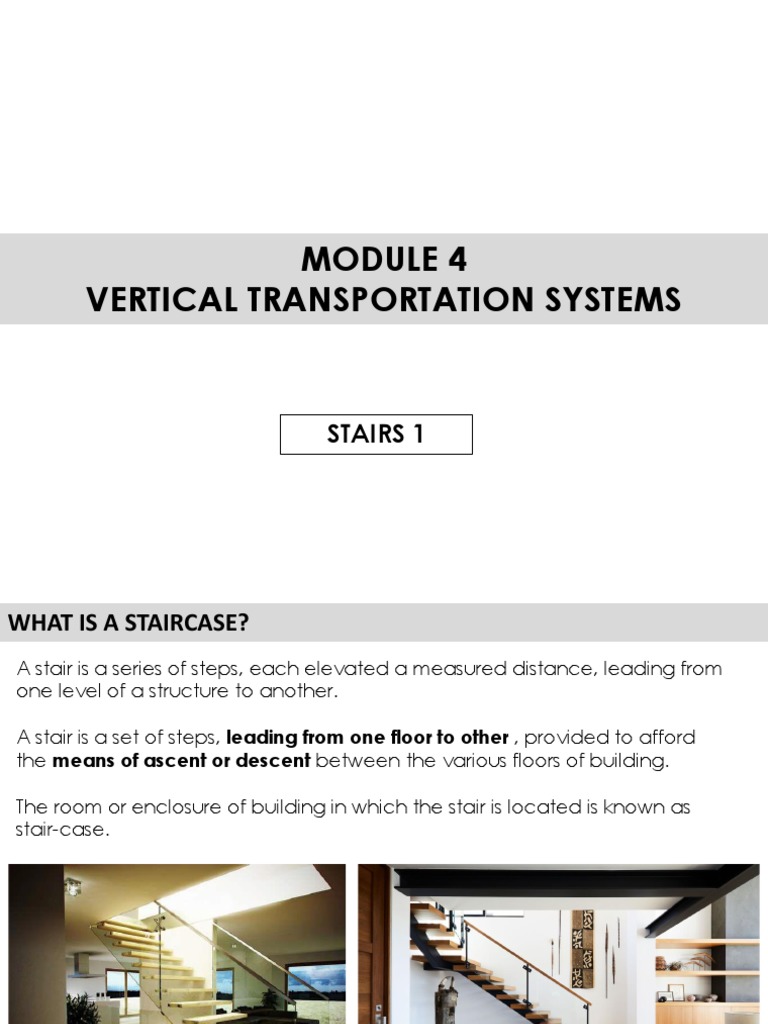 Vertical Transportation System - Stairs 1 | PDF | Stairs | Building ...
