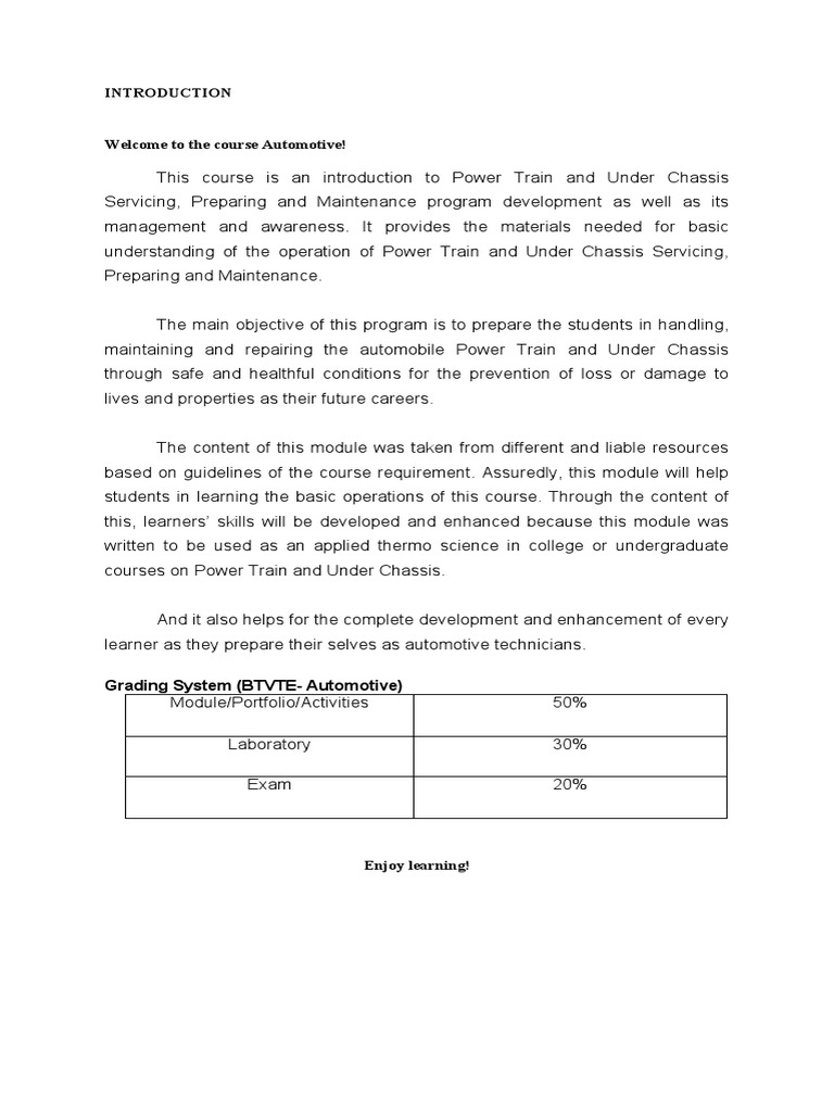 AUTOMOTIVE Power Drive Train Module | PDF | Clutch | Manual Transmission