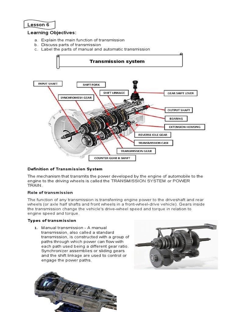 Automotive Transmission Basics | PDF | Manual Transmission | Clutch