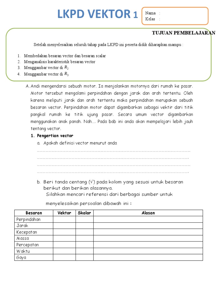 LKPD Vektor 1 | PDF