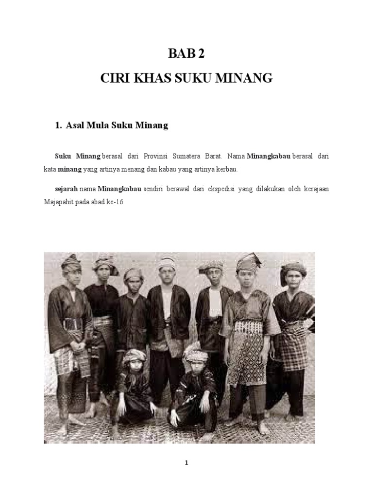 Ciri Khas Suku Minang | PDF