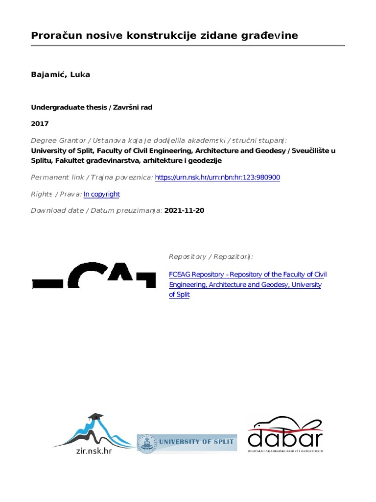 Bajamic Luka Gradst 2017 Zavrs Struc | PDF