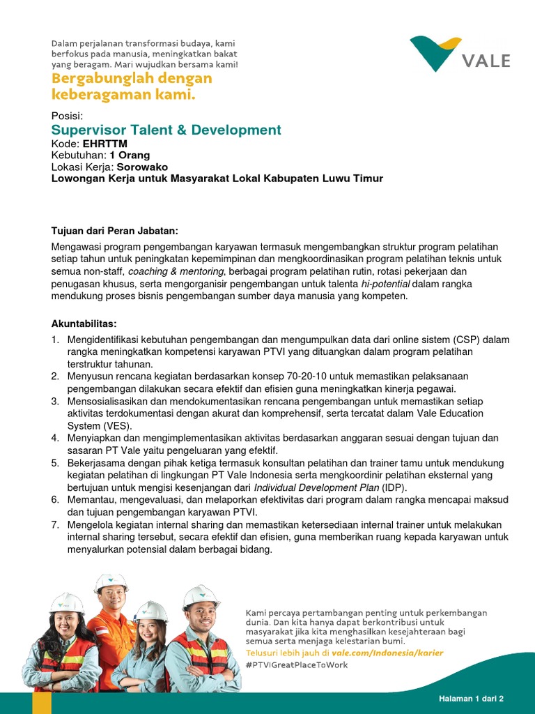 20220701-ExternalLocal - Supv Talent Development | PDF