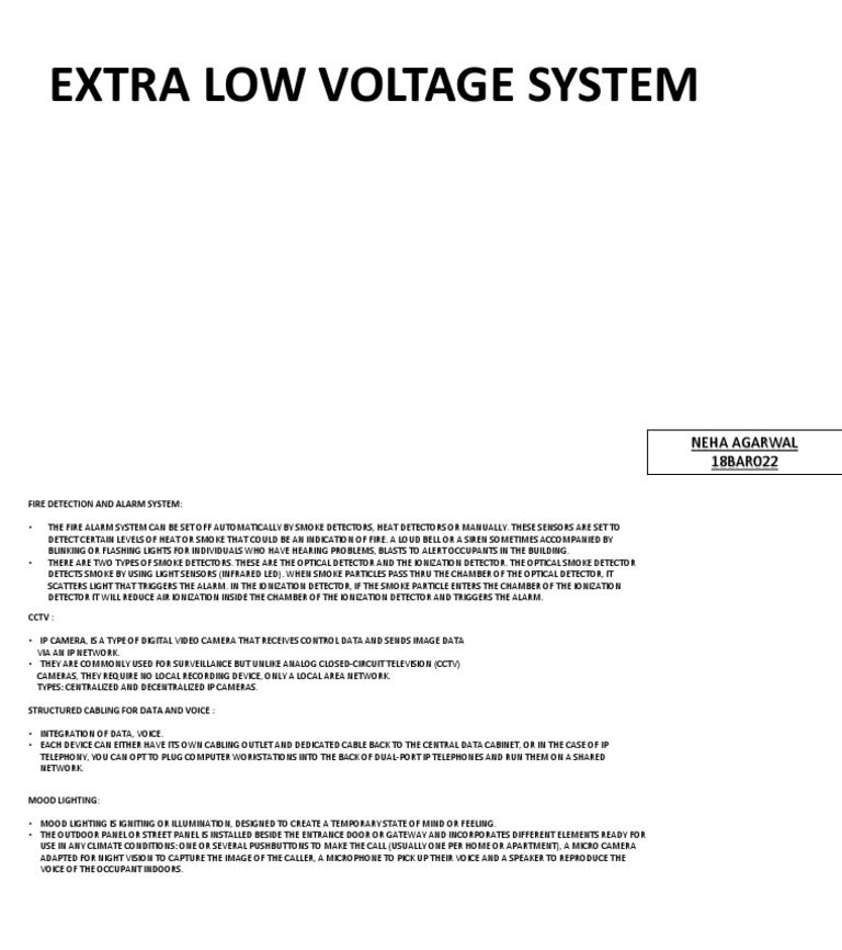 An Overview of Key Components in an Extra Low Voltage System | PDF