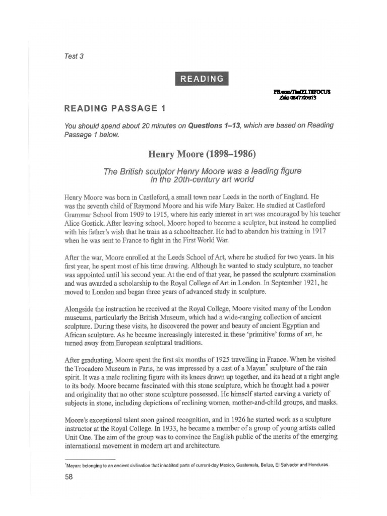 Reading Passage 1 PDF