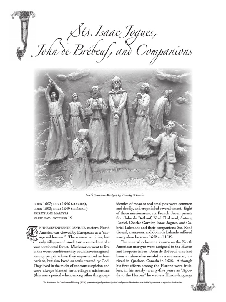 St. Isaac Jogues | PDF | Society Of Jesus