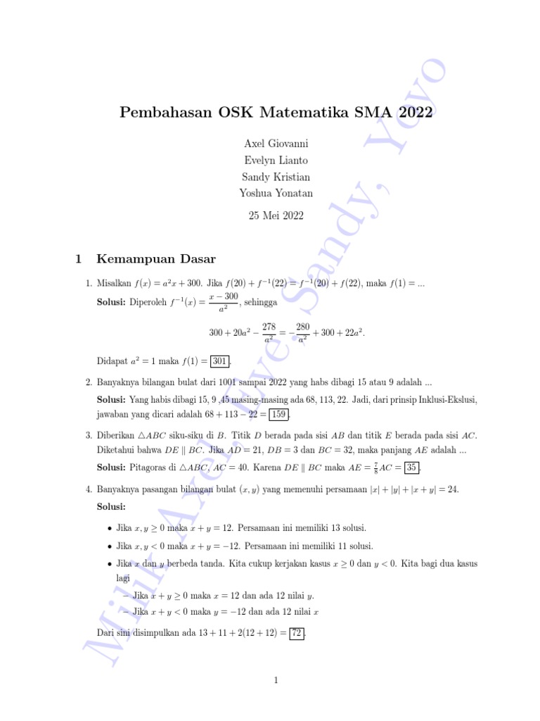 OSK Matematika 2022 | PDF