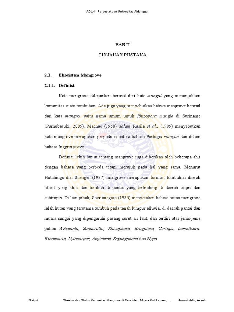 Tinpus Mangrove | PDF