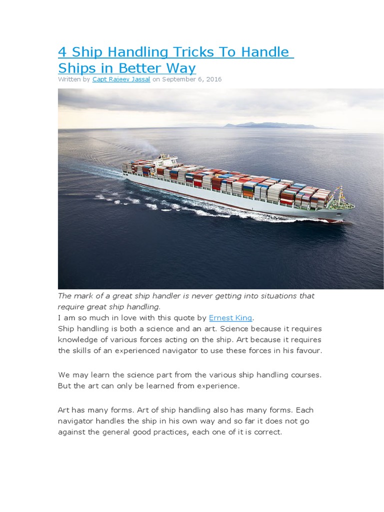 Ship Handling | PDF | Anchor | Ships