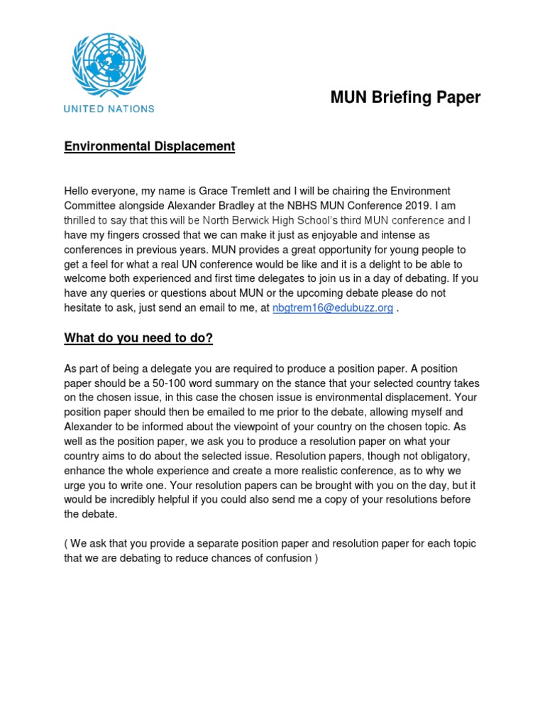 Environmental Displacement Briefing Paper | PDF | Sea Level Rise ...