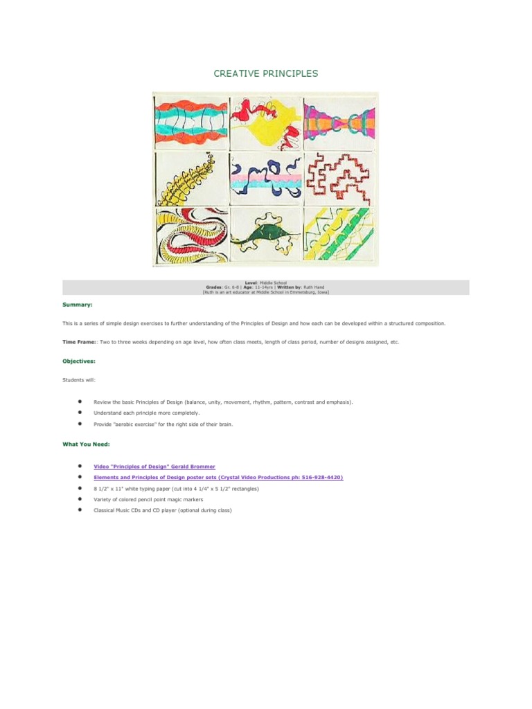 Creative Principles | PDF | Composition (Visual Arts) | Shape