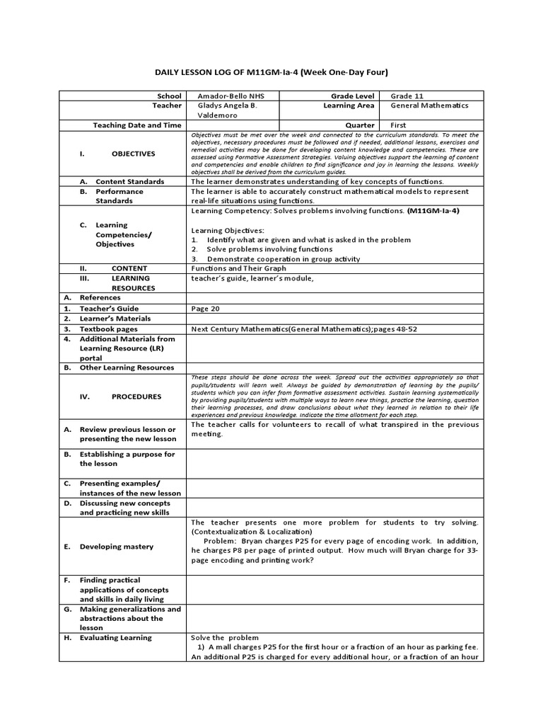 Gen Math I - 4 | PDF | Learning | Teachers