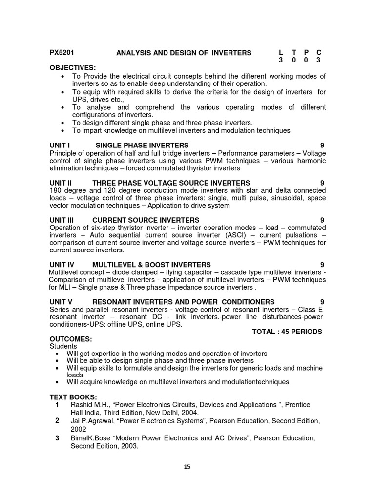 Inverter Analysis and Design Course | PDF | Power Inverter | Power ...