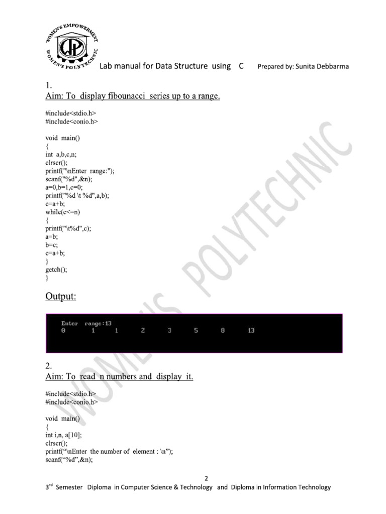 Data Structure Lab Pdf
