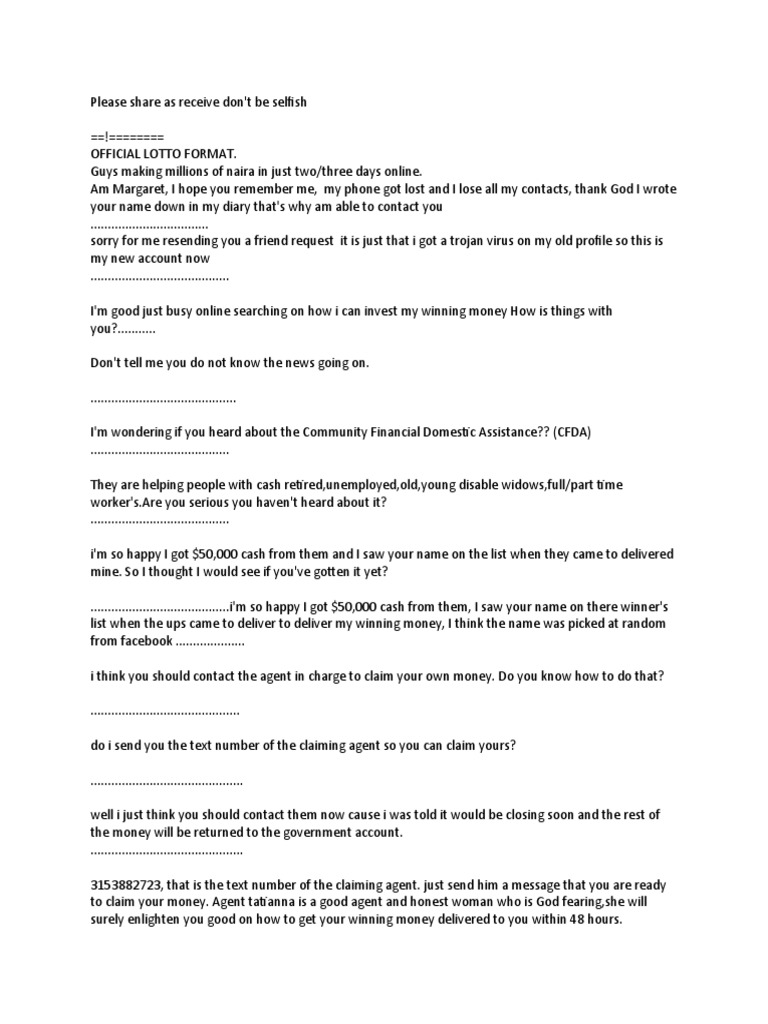 Grant Lotto Format | PDF | Money | Facebook