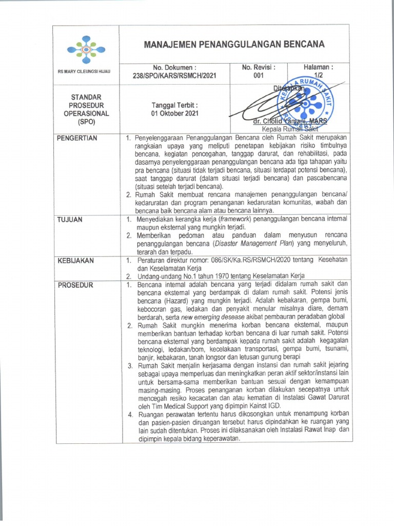 238 Spo Manajemen Penanggulangan Bencana | PDF