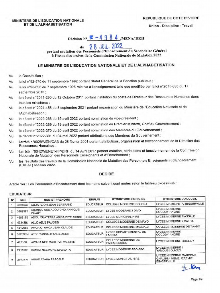 EXEAT_2022_PERSONNELS_ENCADREMENT. | PDF