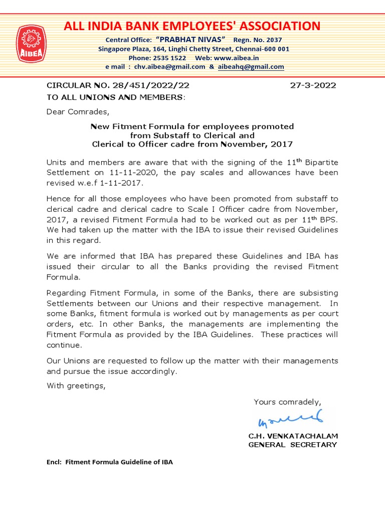 Revised Fitment Formula for Bank Promotions | PDF | Employment ...