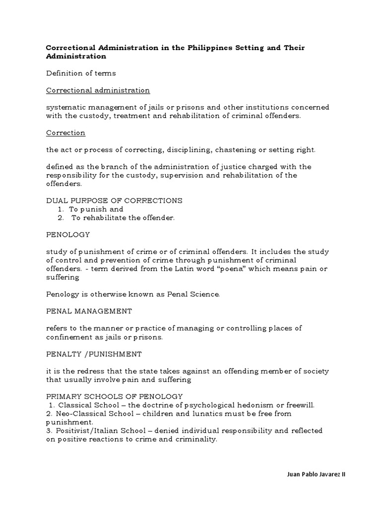 Correctional Administration in The Philippines Docs | PDF | Pardon | Parole