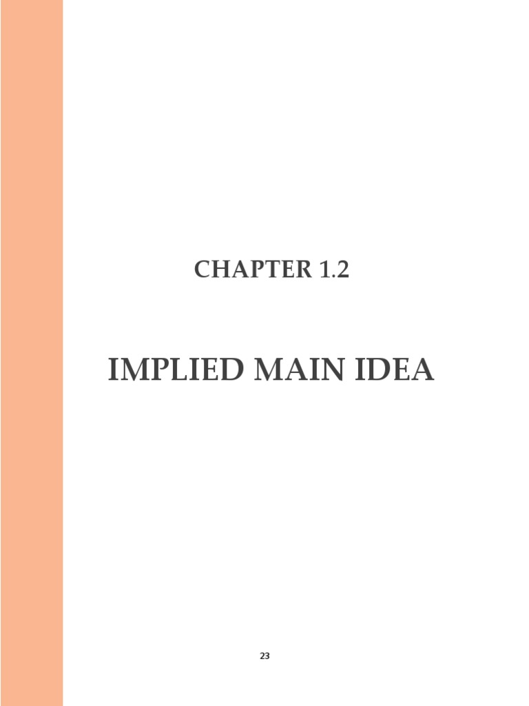 Implied Main Idea | PDF | Idea | Dinosaurs