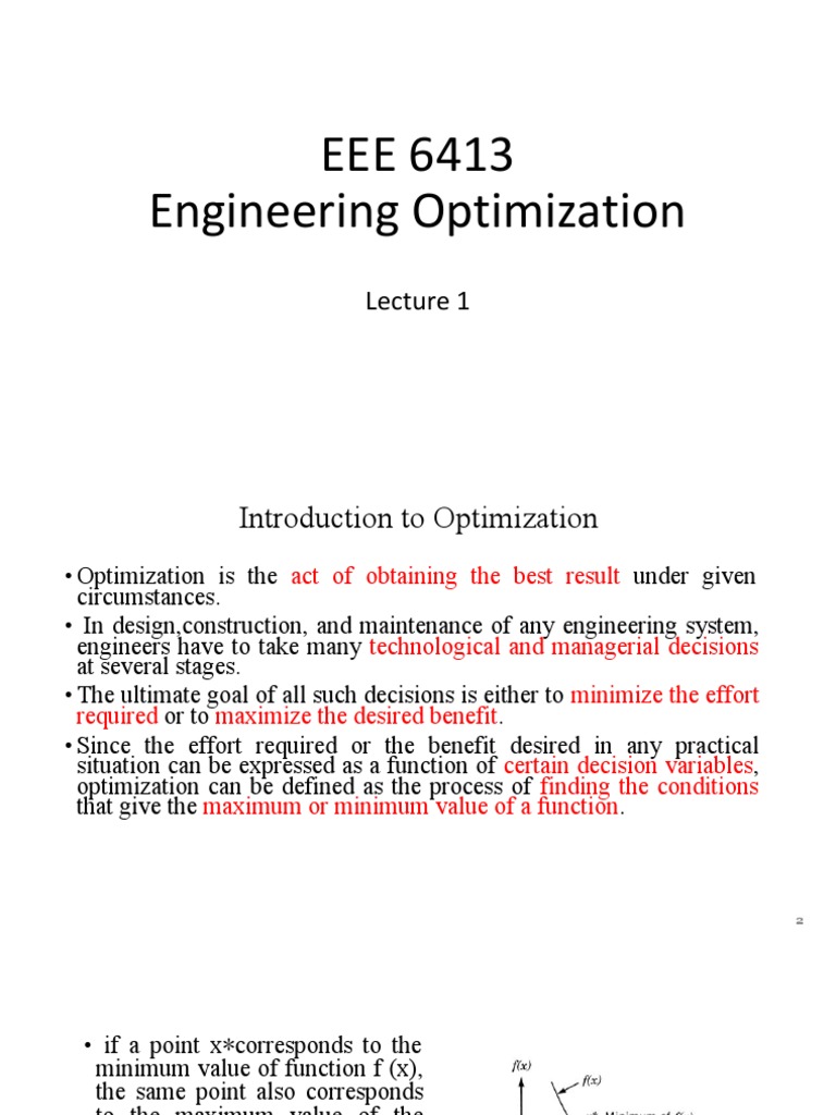 EEE 6413 Engineering Optimization | PDF | Mathematical Optimization ...