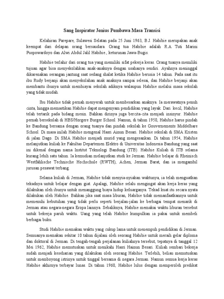 Sang Inspirator Jenius Pembawa Masa Transisi | PDF