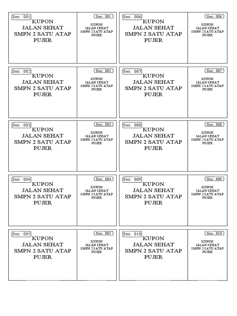 Kupon JJS Satap | PDF