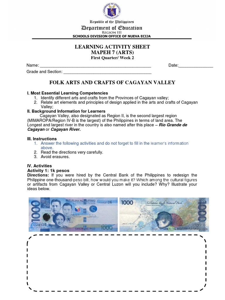 Arts7 - Q1 - Las2 - WK2 - Folk Arts and Crafts of Cagayan Valley ...