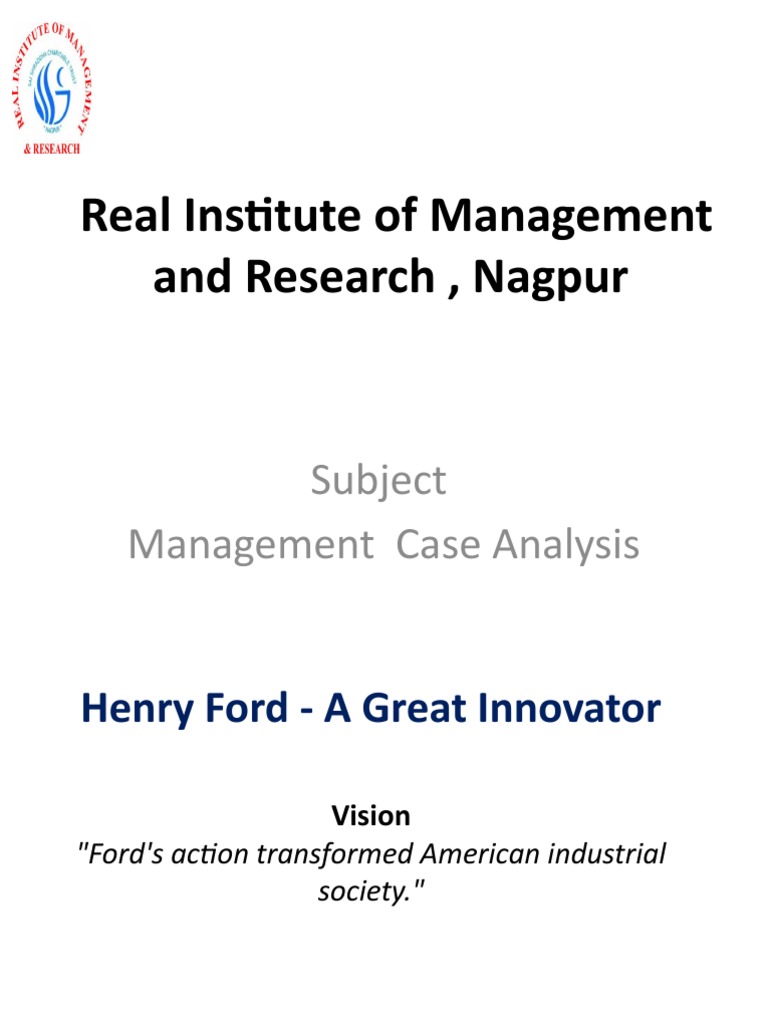 Henry Ford - A Great Innovator Ortrait | PDF | Ford Motor Company | Car