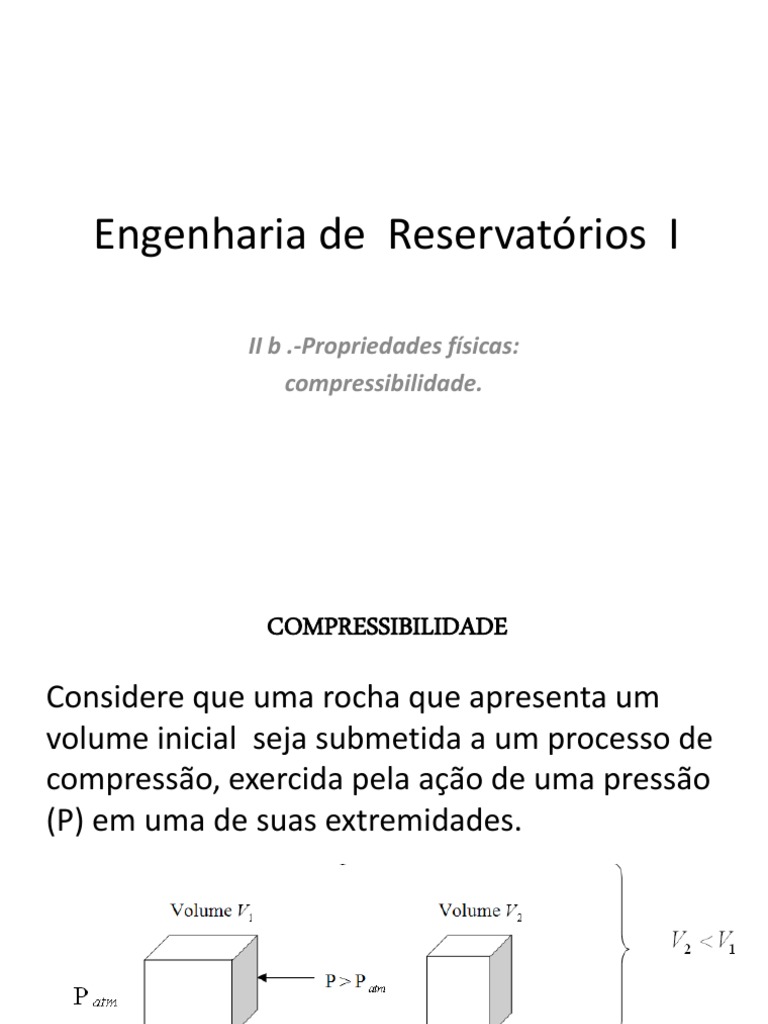 Compressibilidade de rochas reservatórios | PDF | Pressão ...