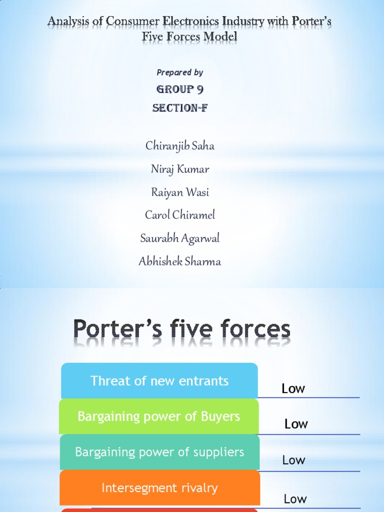 Analysis of Consumer Electronics Industry With Porter S Five | PDF | Economics | Economies