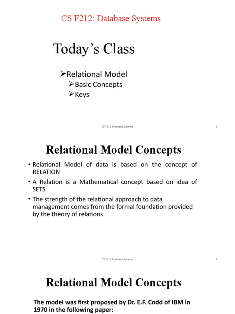 Class 7 | PDF | Relational Database | Relational Model