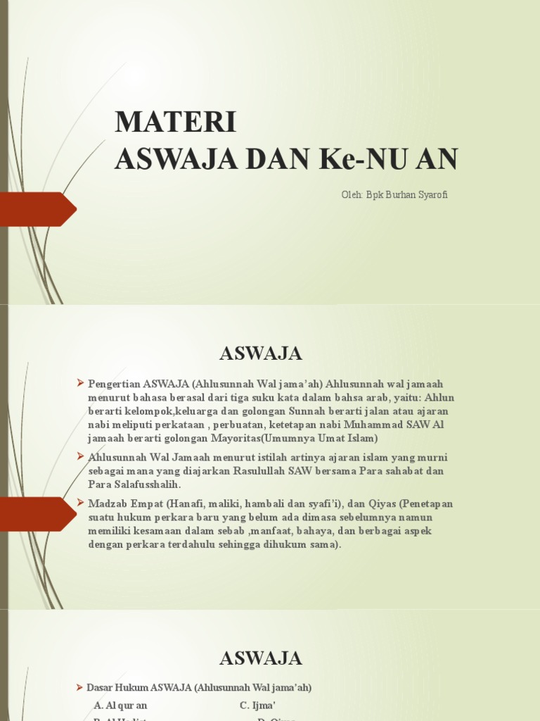 MATERI ASWAJA Ke-NU AN | PDF