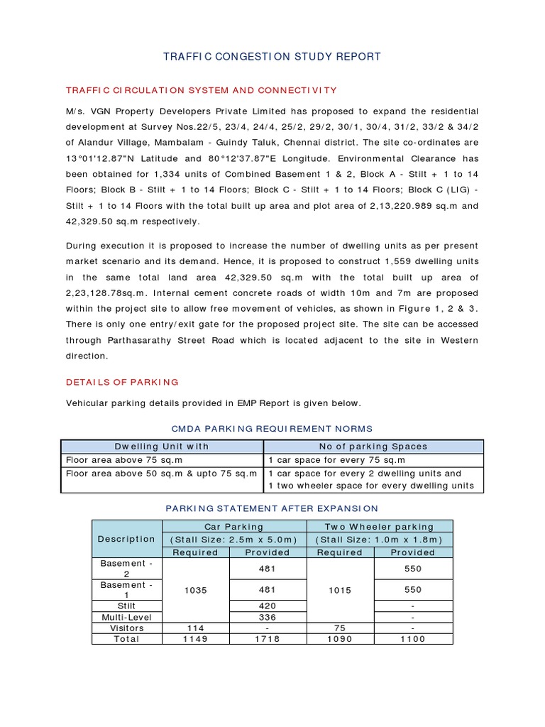 Traffic Congestion Study Report: Traffic Circulation System and ...