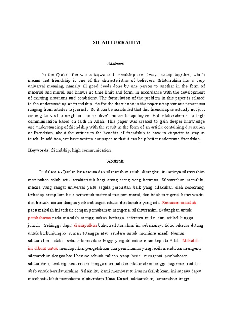 Silaturrahim: Makna dan Manfaatnya | PDF | Ilmu Sosial | Agama ...
