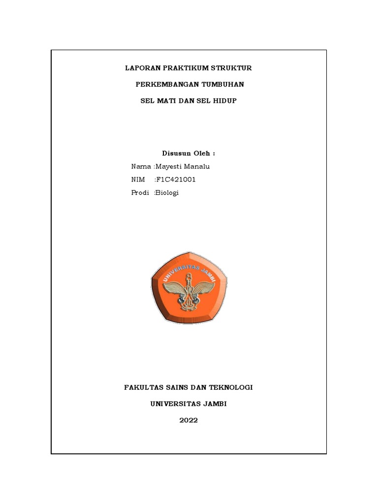 [JUDUL]: Karakteristik Sel Hidup dan Sel Mati pada Beberapa Jenis ...