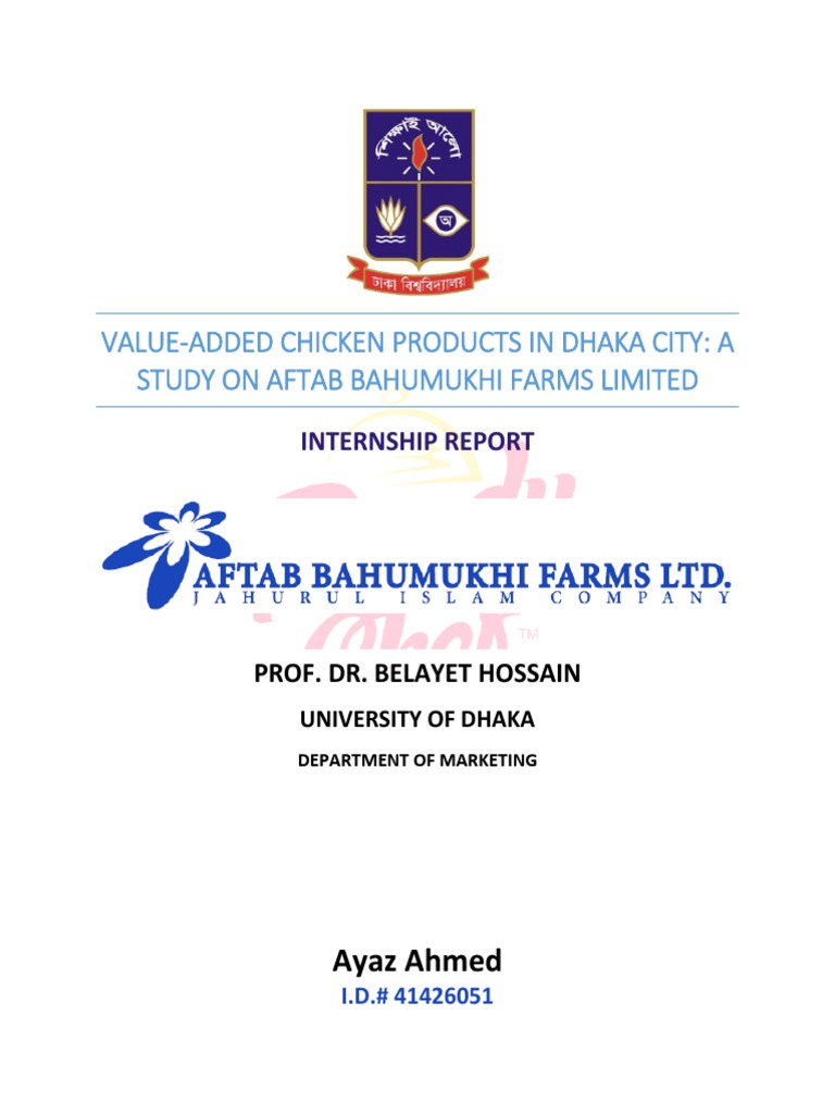 Internship Report DU - Ayaz Ahmed | PDF | Food Safety | Brand