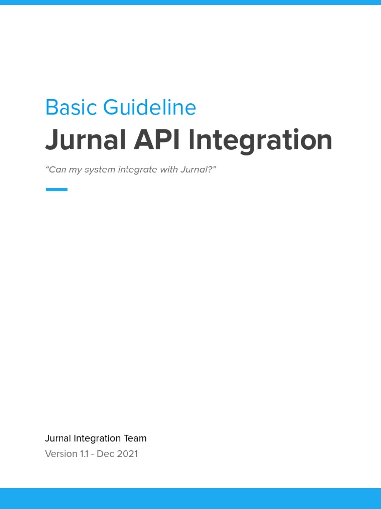 Basic Guideline - Jurnal API Integration | PDF | Invoice | Payments