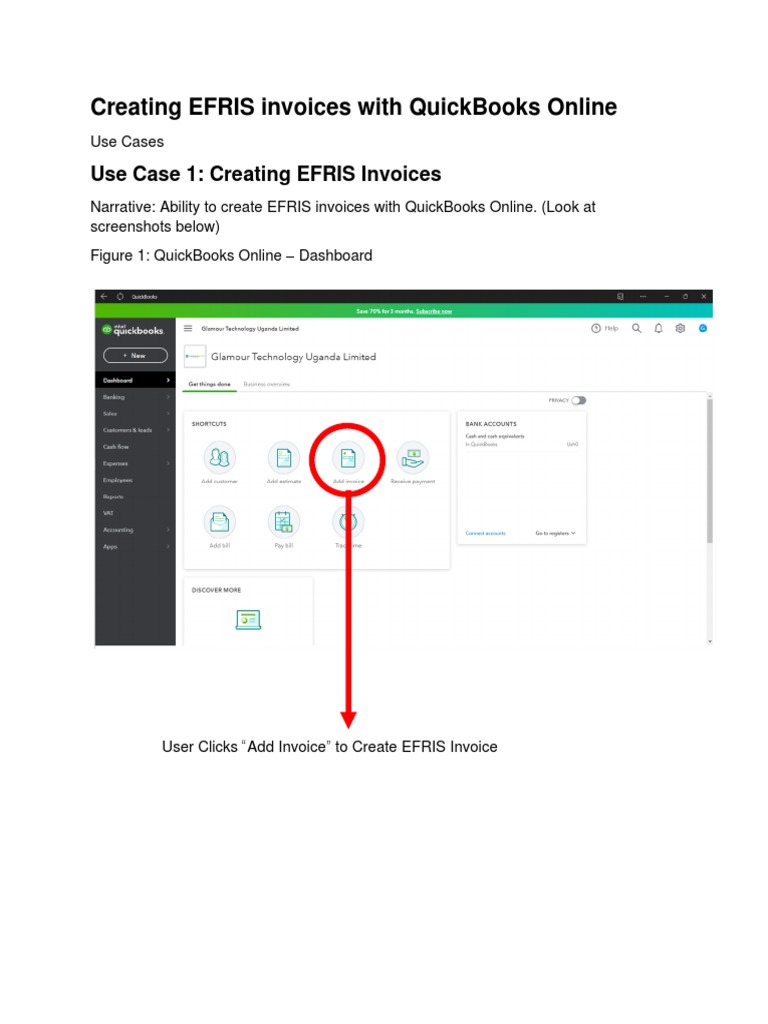 Creating EFRIS Invoices With QuickBooks Online | PDF