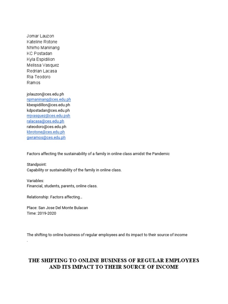 Practical Research - Lauzon Group 12-ABM | PDF | Survey Methodology ...