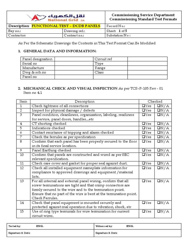 DCDB - Function Test | PDF | Specification (Technical Standard) | Relay