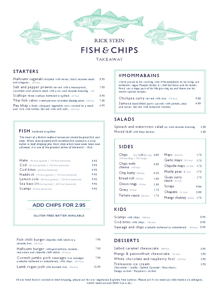 a4-menu-chippy-takeaway-sample | PDF | Salad | Thai Cuisine
