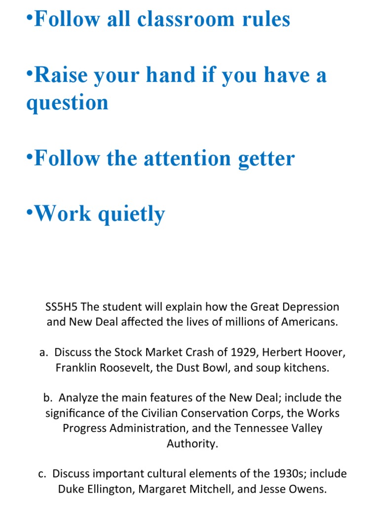 GreatDepression Powerpoint | PDF | Tennessee Valley Authority | Great ...