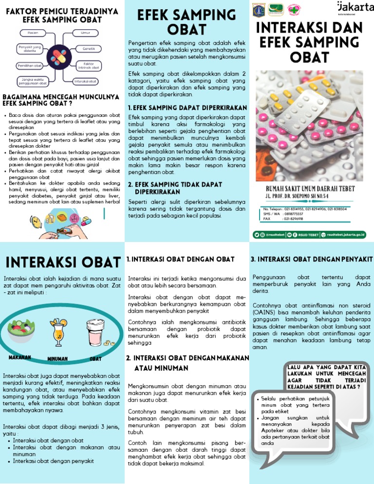 Leaflet Interaksi Dan Efek Samping Obat | PDF